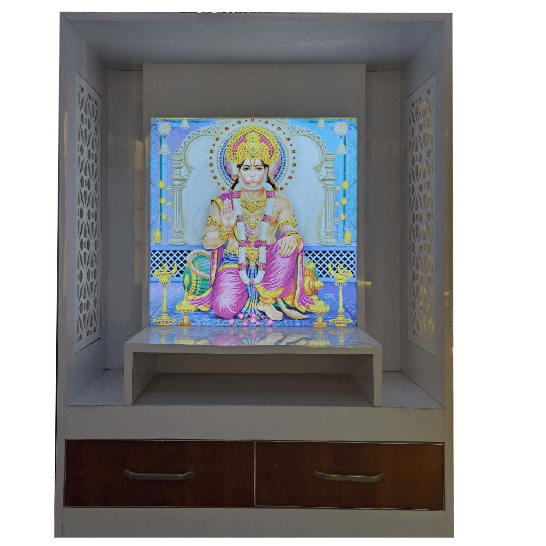 Buy Hanuman Ji Mandir Printed on Acrylic with Storage Space | Sehrawat ...