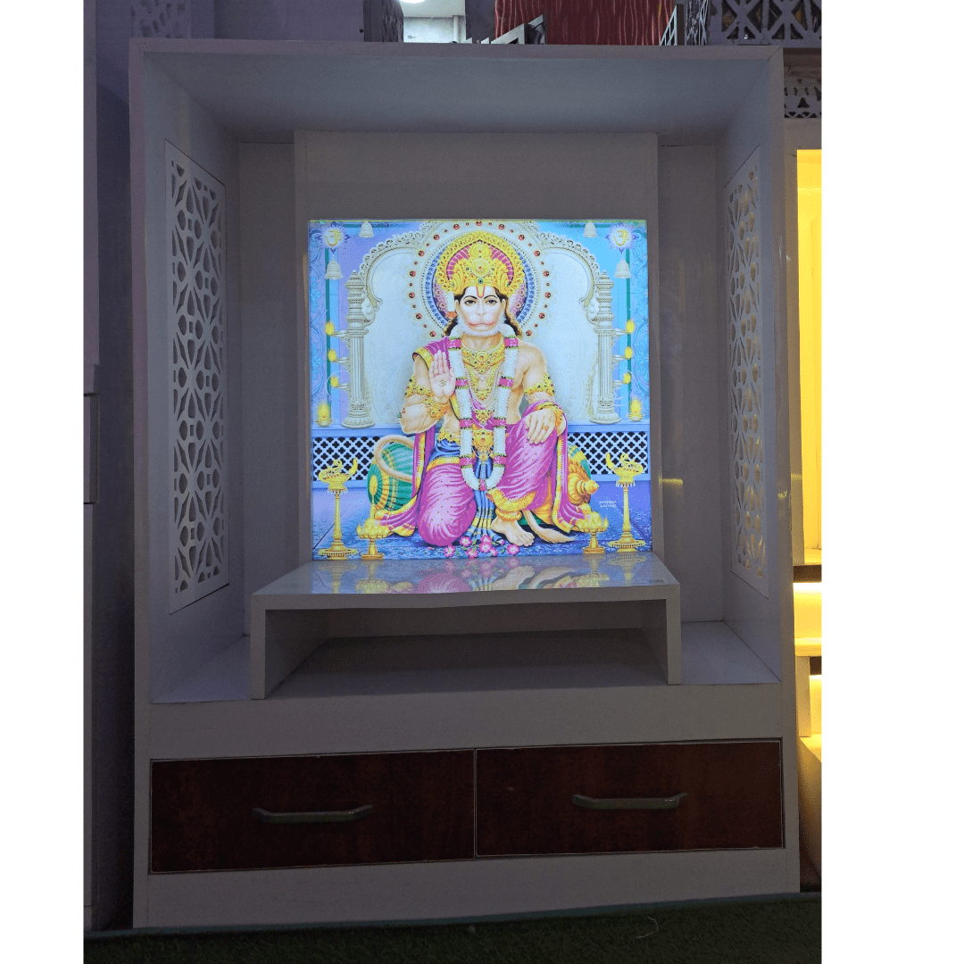 Buy Hanuman Ji Mandir Printed on Acrylic with Storage Space | Sehrawat ...
