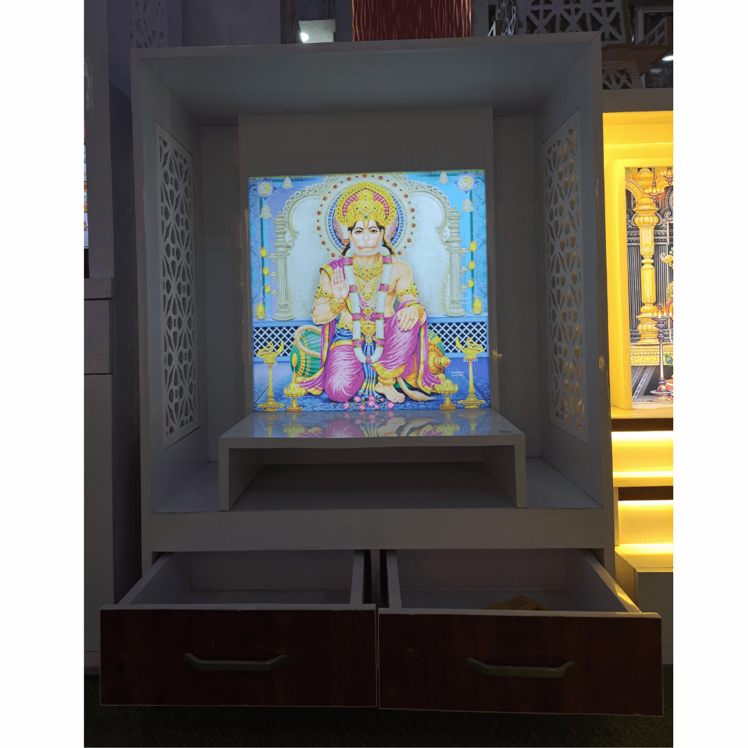 Buy Hanuman Ji Mandir Printed on Acrylic with Storage Space | Sehrawat ...