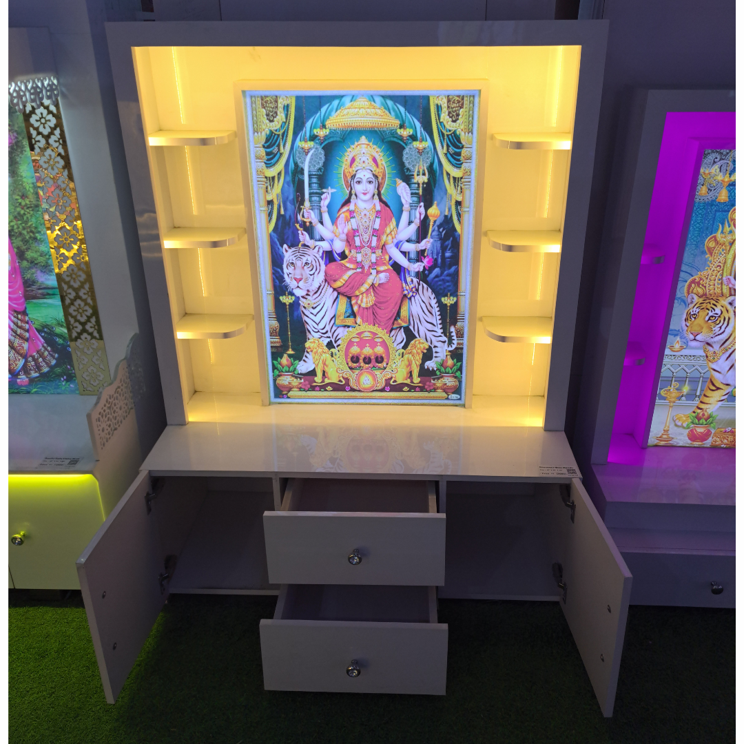 Buy Sherawali Mata Mandir Printed on Acrylic with Storage Space ...