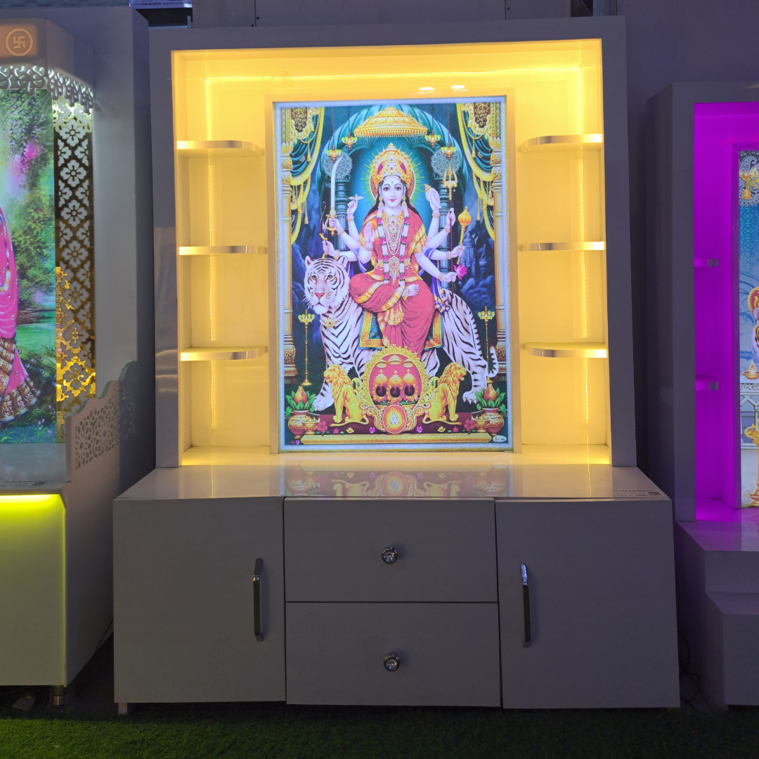 Buy Sherawali Mata Mandir Printed on Acrylic with Storage Space ...