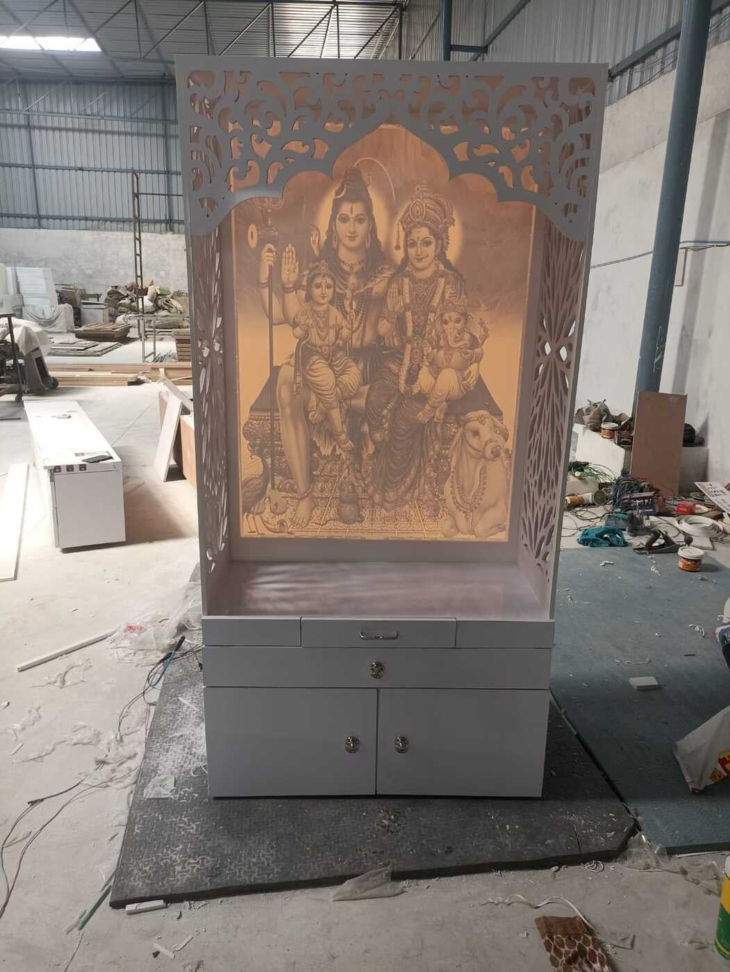 3D Corian Shiv Parivar Mandir & WPC Pillar | Innovative & Eco-friendly ...