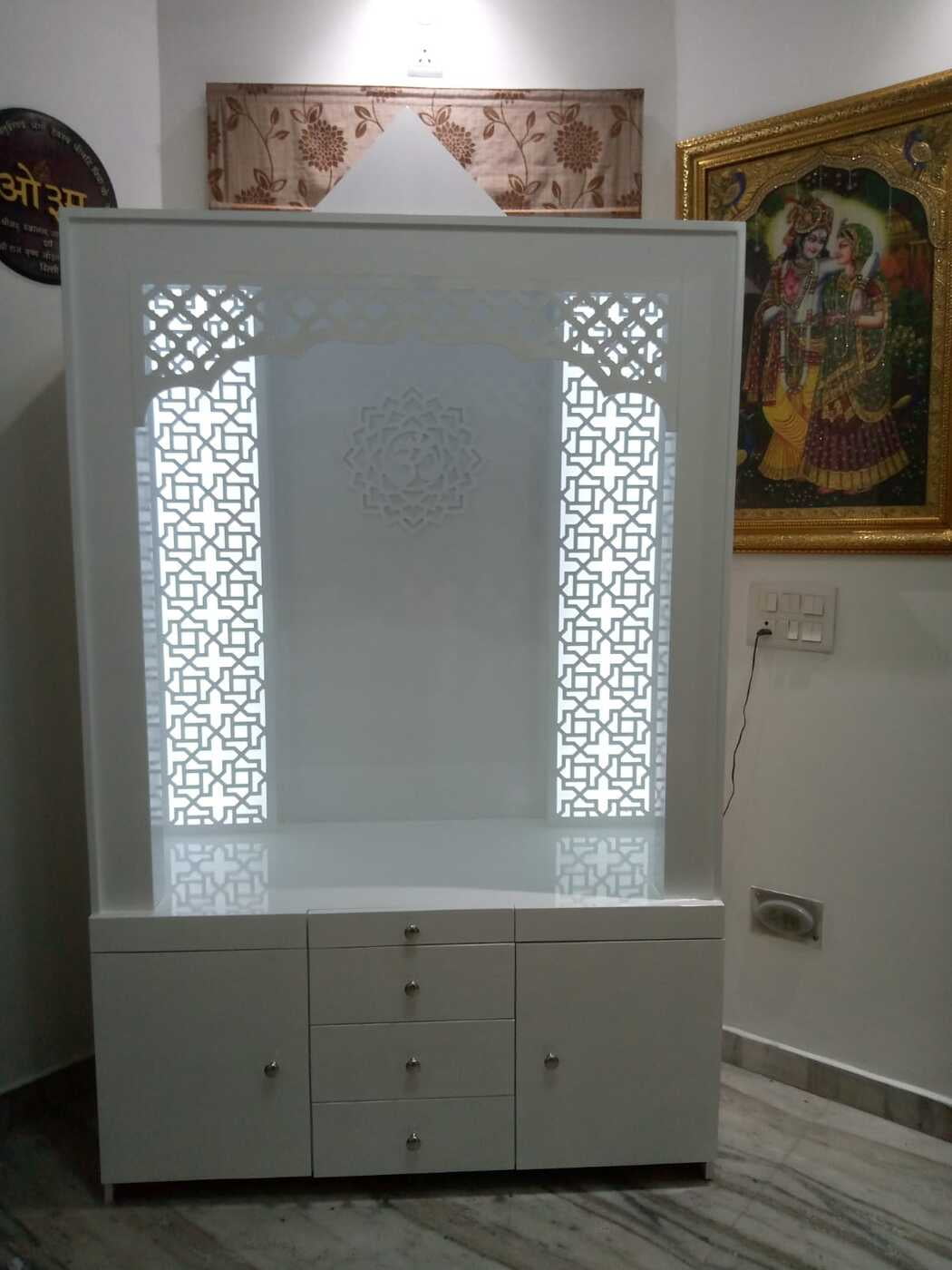 Buy Om Mandir with WPC Jali & Drawers Online at Best Price