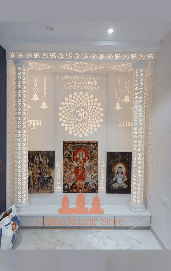 Eternal Om Full Corian Mandir with Backlight