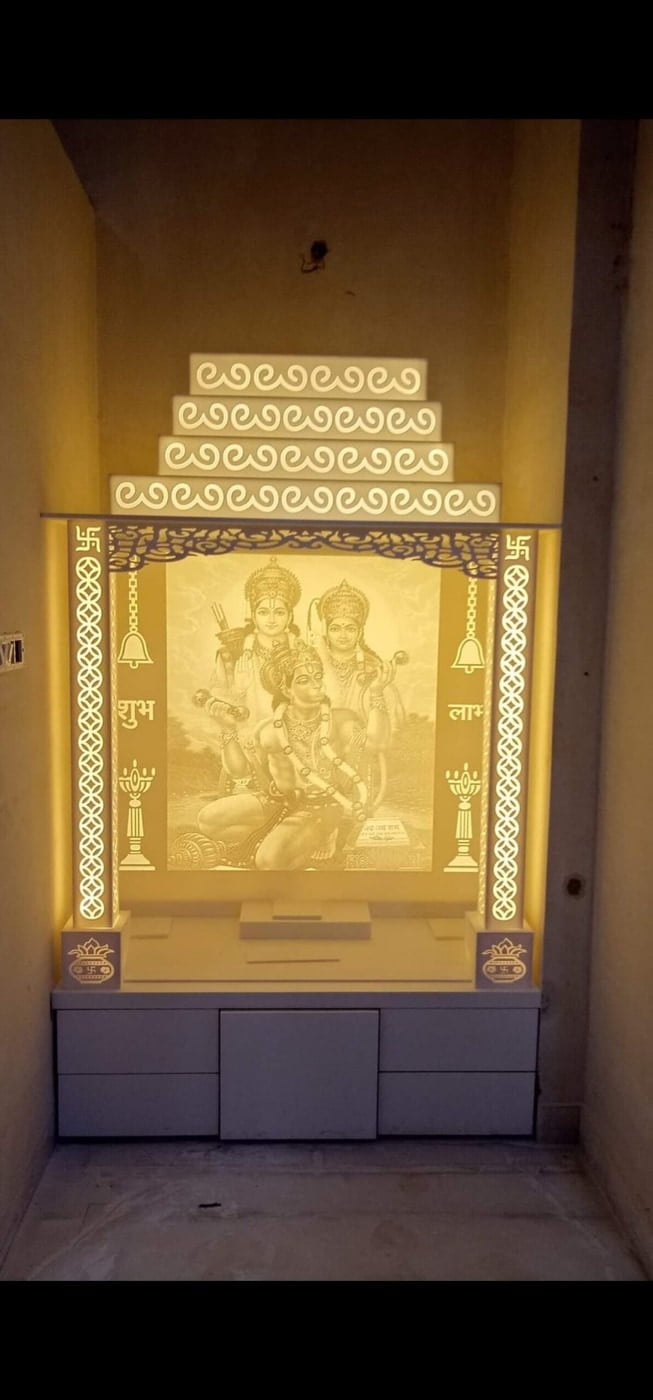 Divine Grace Full Corian Mandir with Backlight